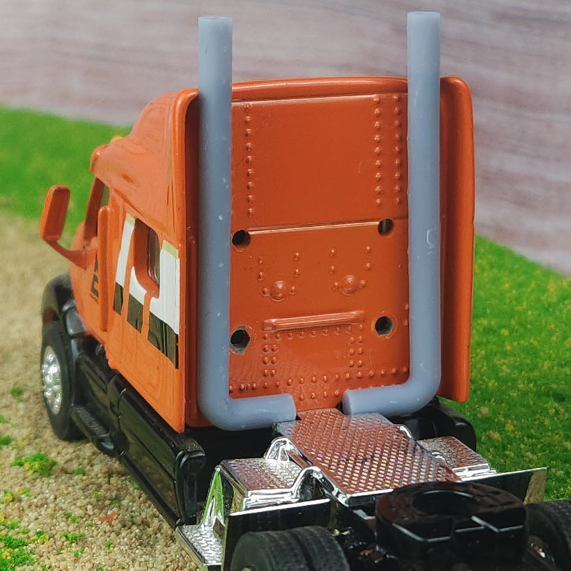 1:64 3D Printed Semi Truck Straight Flat Top 9" Exhaust Stacks Pair of ...
